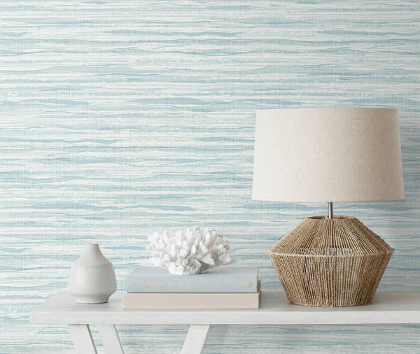 SC21102 Turquoise Skye Wave Stringcloth Wallpaper – wallcoveringsmart