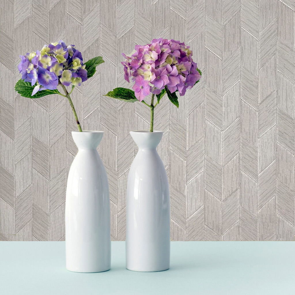 Z21825 Tan cream parallelogram herringbone thread lines faux fabric te ...