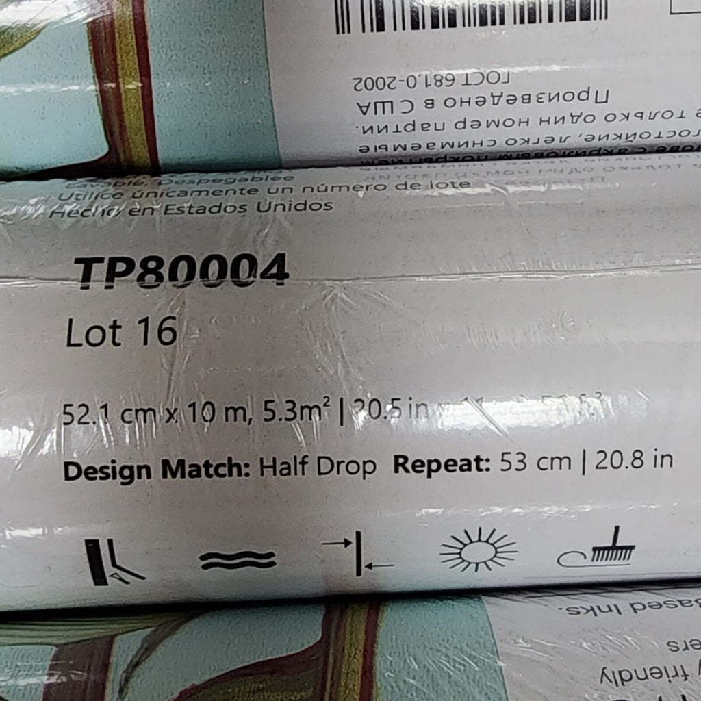 TP80004 Tropic exotic Maui Blue green yellow pink Pineapple Tropical F – wallcoveringsmart