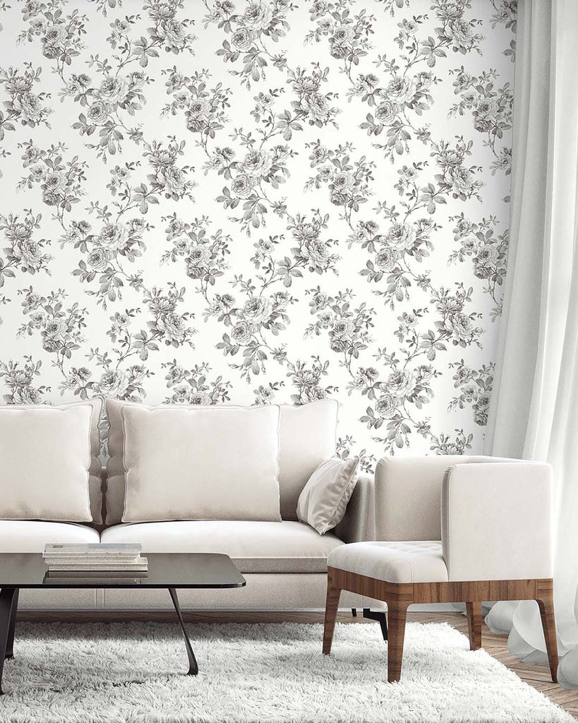 VI81700 Bernadette Licorice Wallpaper – wallcoveringsmart