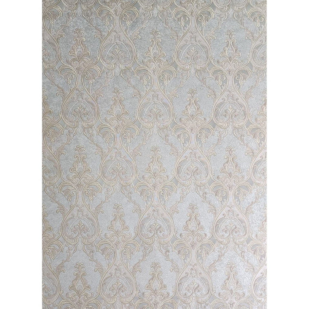 M25004 Victorian silver gray brass gold metallic ogee damask textured ...