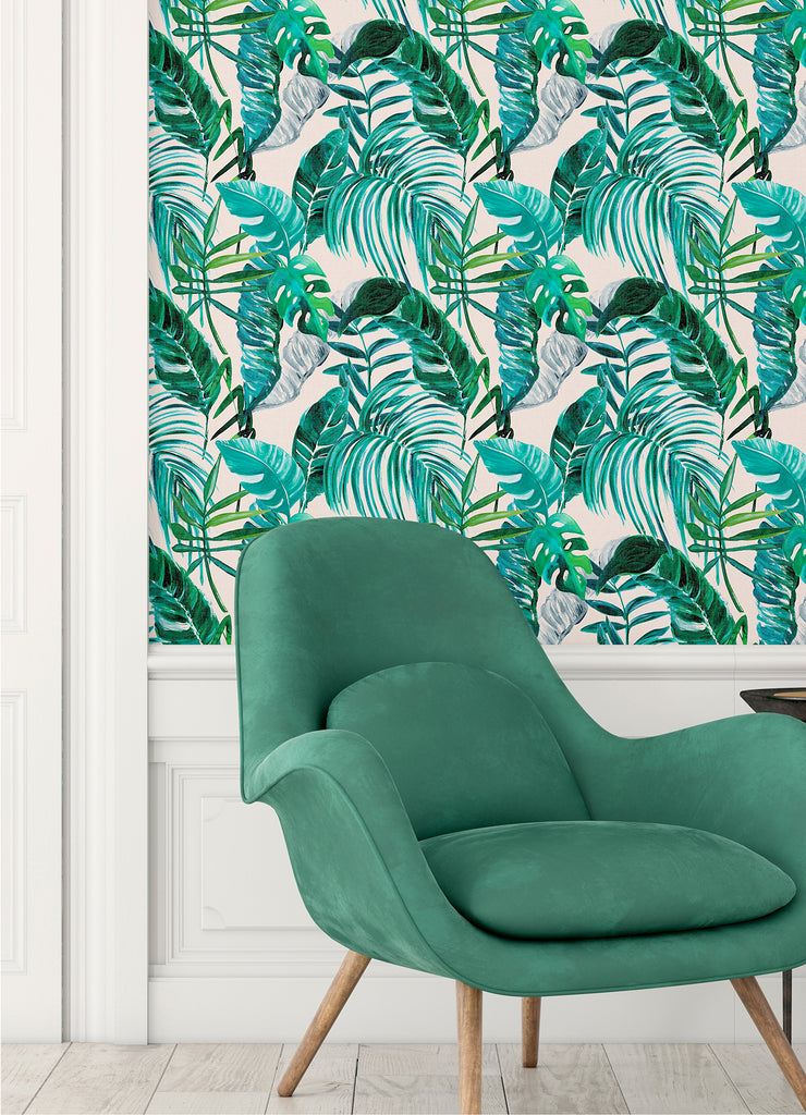 WLD53101W Grover Green Palmera Wallpaper – wallcoveringsmart