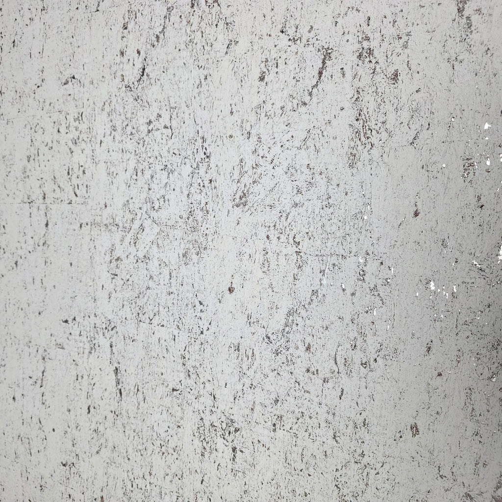 WM011KCS Real Natural cork matte off white silver metallic foil textur ...