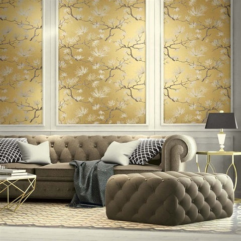 WS70115 Kiruna Oro Tree Branch Wallpaper – wallcoveringsmart