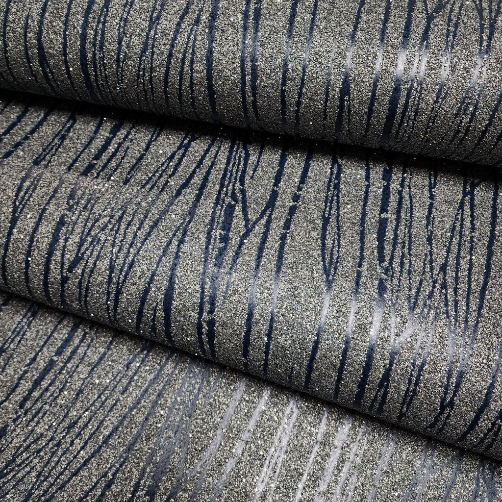 Z209 Zebra lines Mica Sparkle Vermiculite navy blue gray metallic Natu ...
