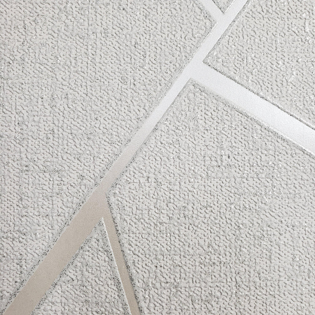 WM4228001 Wallpaper Grayish Silver Metallic off white Textured Geometr ...