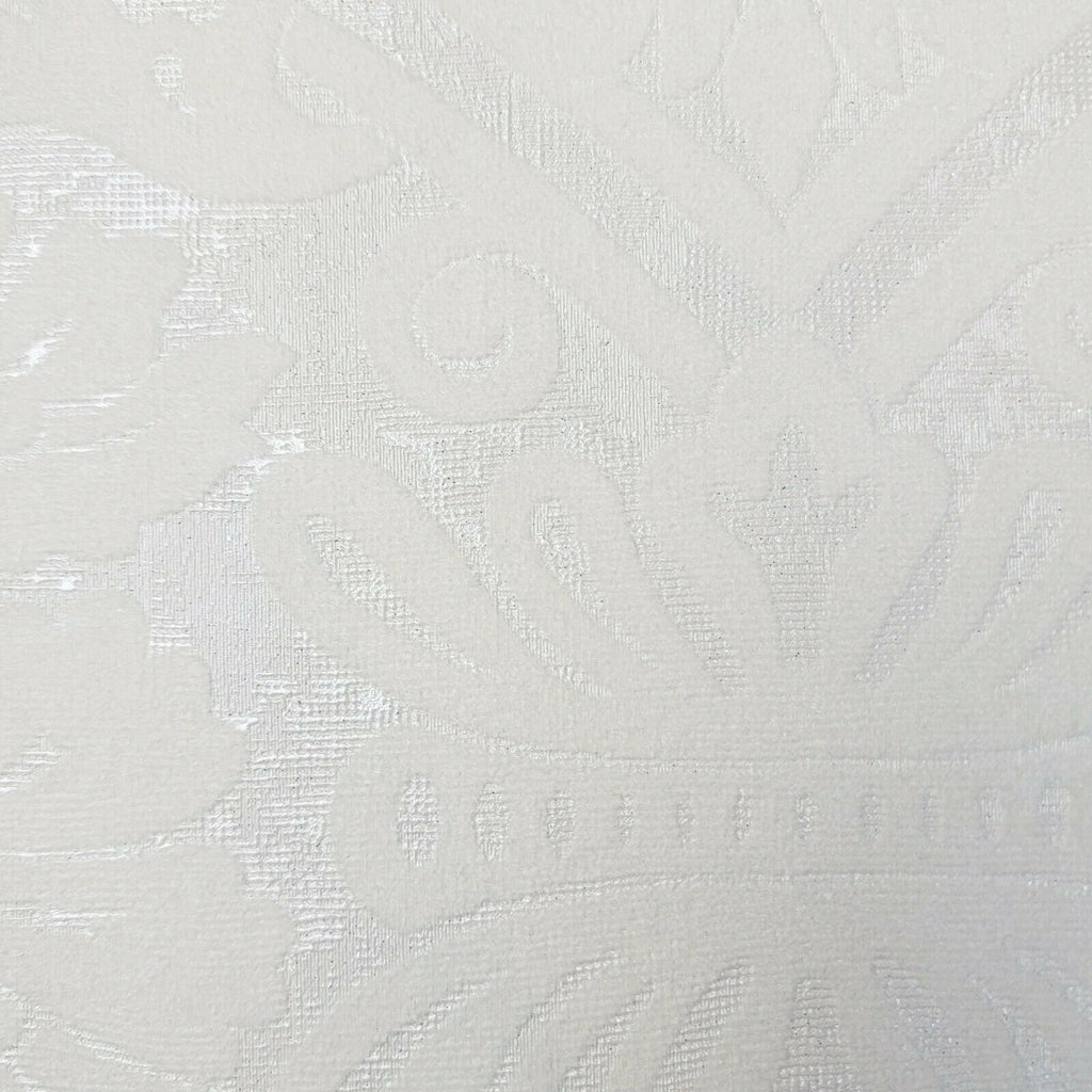 205016 Portofino Victorian Damask Flocked White flocking velvet Wallpa ...