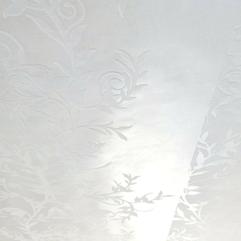 235015 Striped flocking off white Flocked floral damask velvet 3D Wall ...