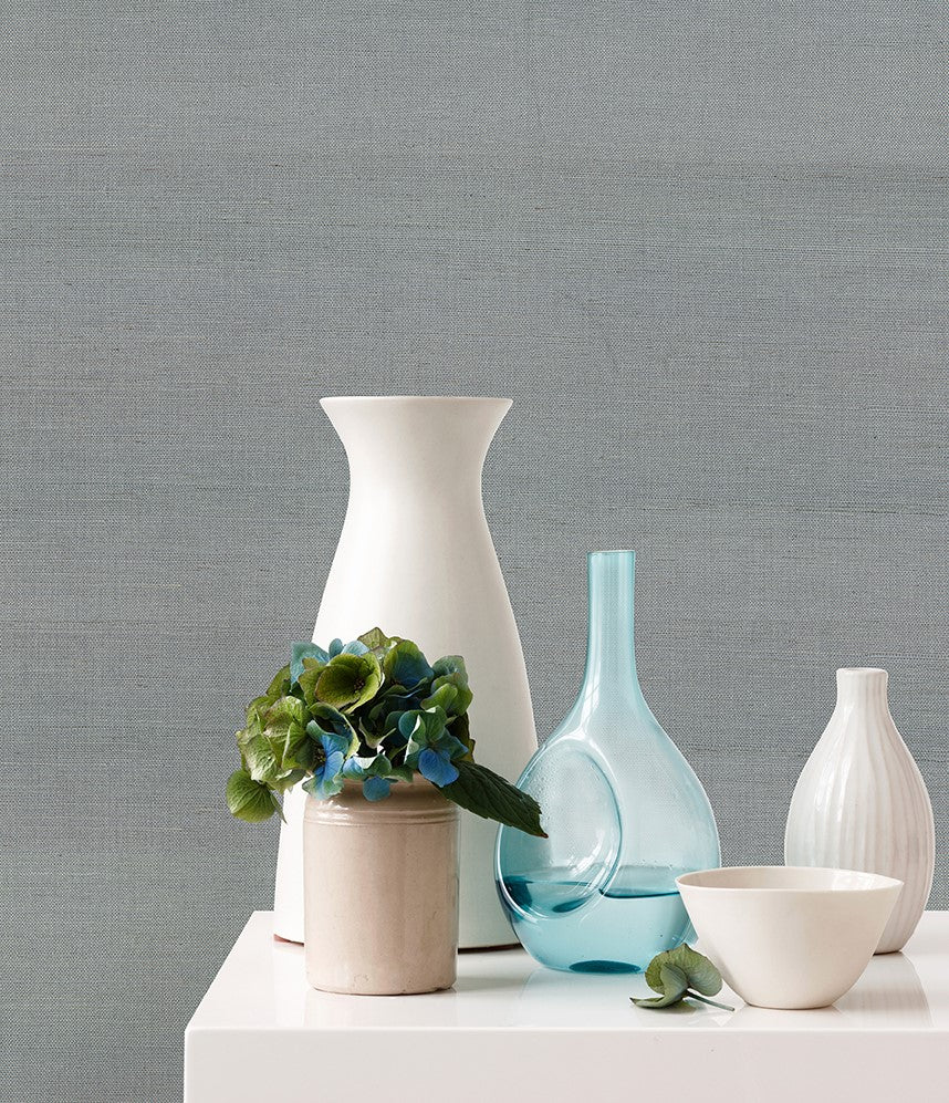 2972-80013 Mirador Light Blue Sisal natural Brewster Grasscloth Wallpa ...