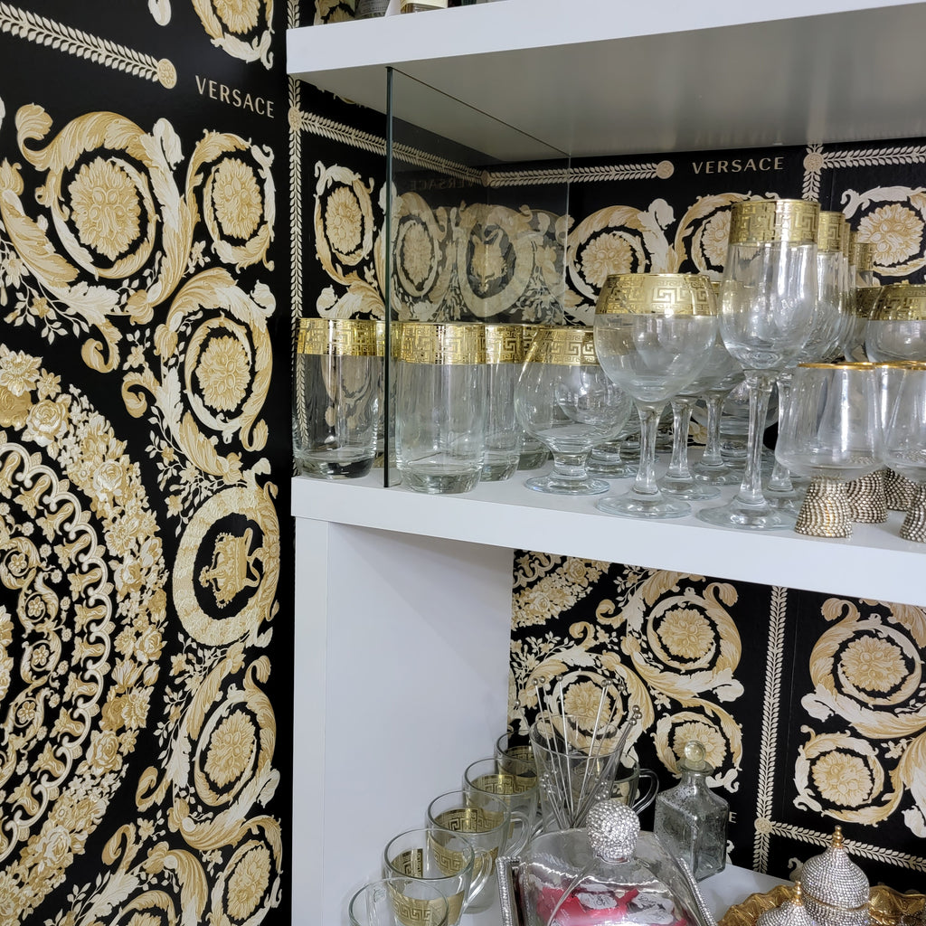 37055-3 Heritage Square Barocco Black Gold Textured Versace Wallpaper ...