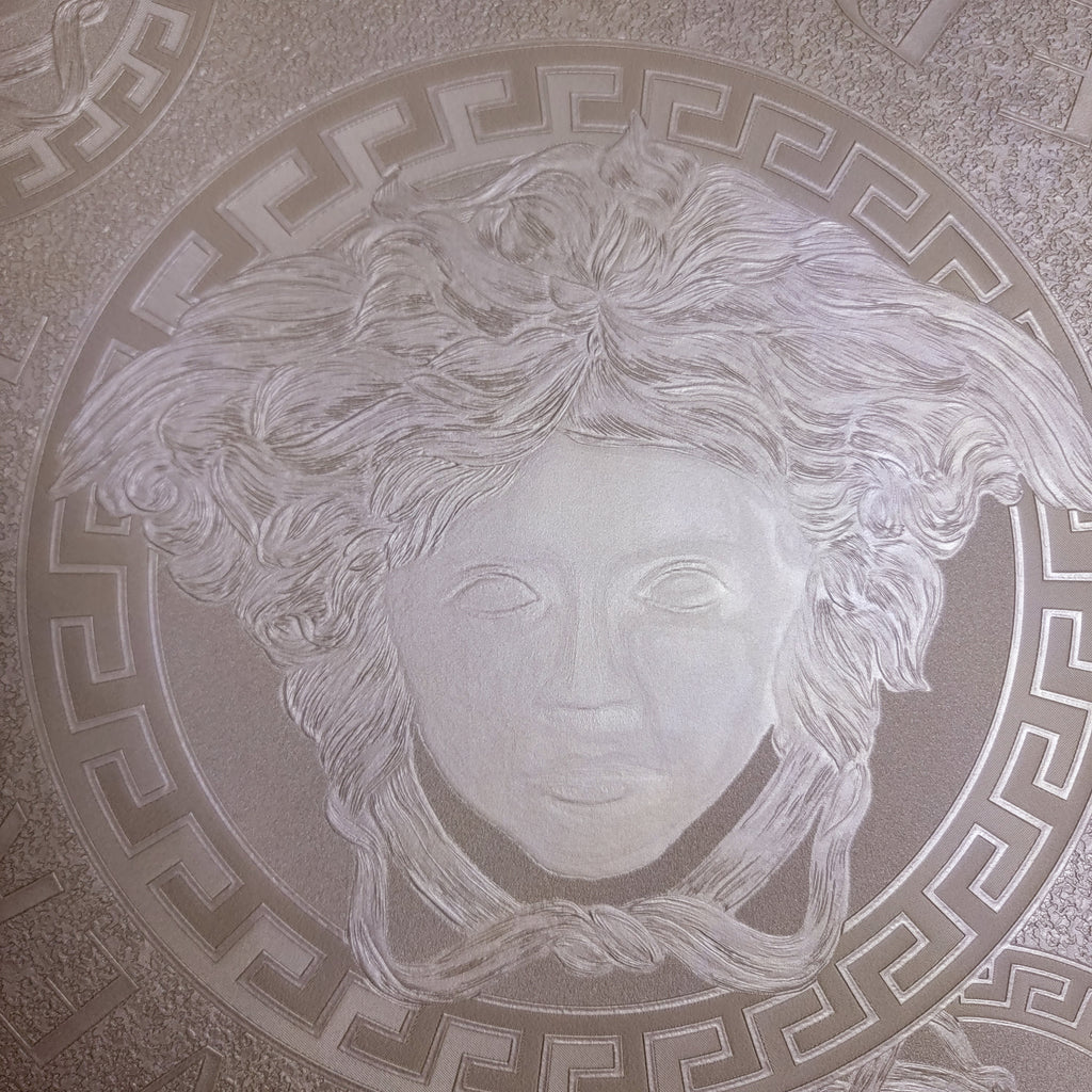 38461-2 Versace Dust Pink Rose Gold Metallic Medusa Wallpaper ...