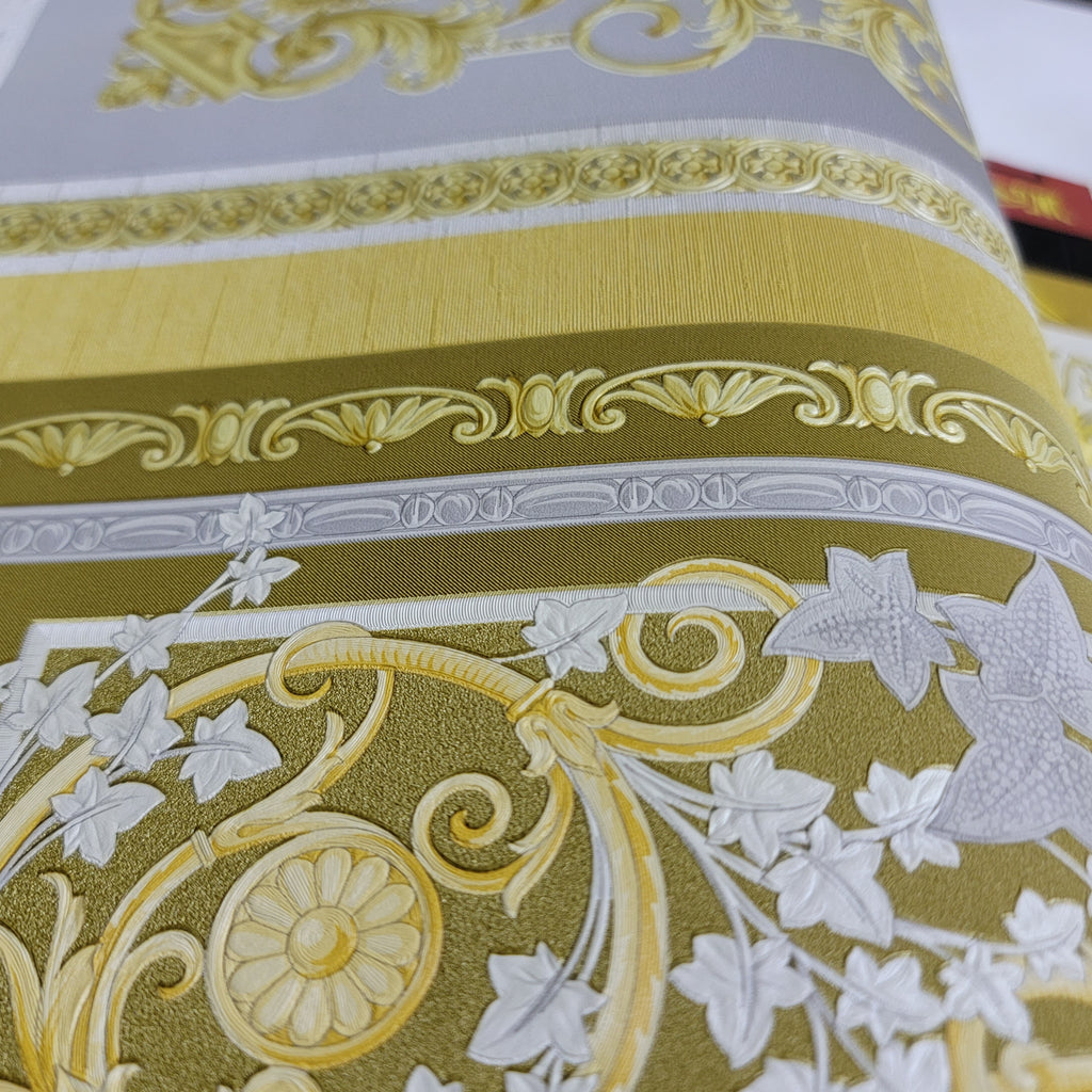 38704-5 Versace Gray Gold Baroque Multi Panel Wallpaper – wallcoveringsmart