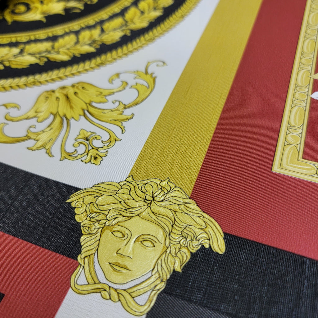 38704-6 Versace Black Gold Red Frame Baroque Multi Panel Wallpaper ...