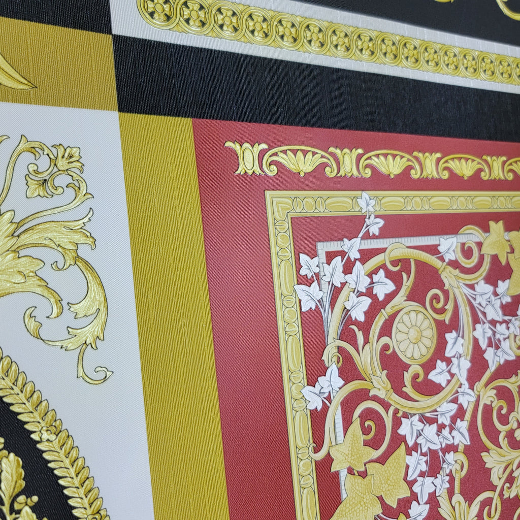 38704-6 Versace Black Gold Red Frame Baroque Multi Panel Wallpaper ...
