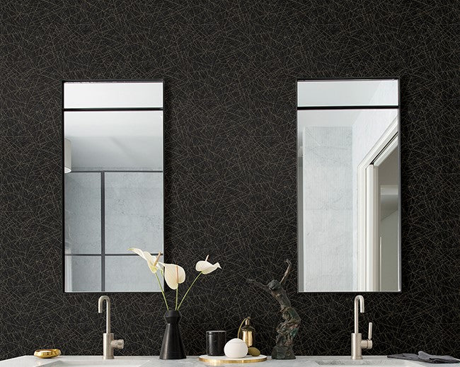 4105-86635 Bulan Black Abstract Lines Wallpaper – wallcoveringsmart