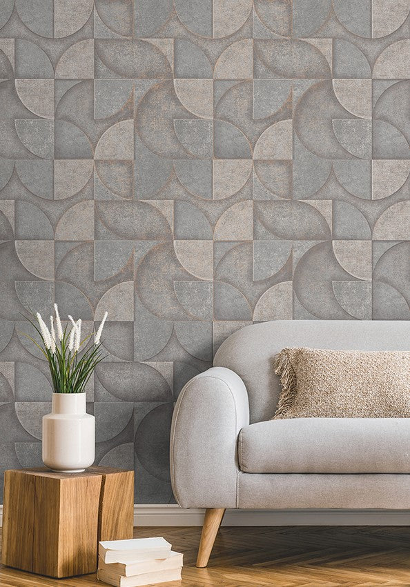 4125-26749 Addison Gray Blush Retro Geo Wallpaper – wallcoveringsmart