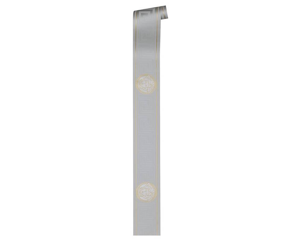 93522-5 Medusa Greek Key Silver Gold Versace Border – wallcoveringsmart