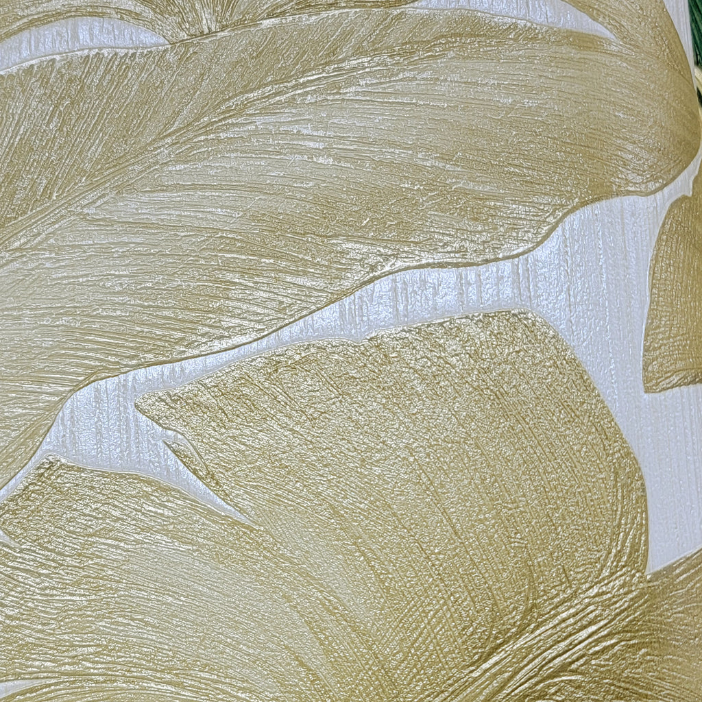96240-4 Gold Off-white Versace Palm Banana Leaf Wallpaper ...