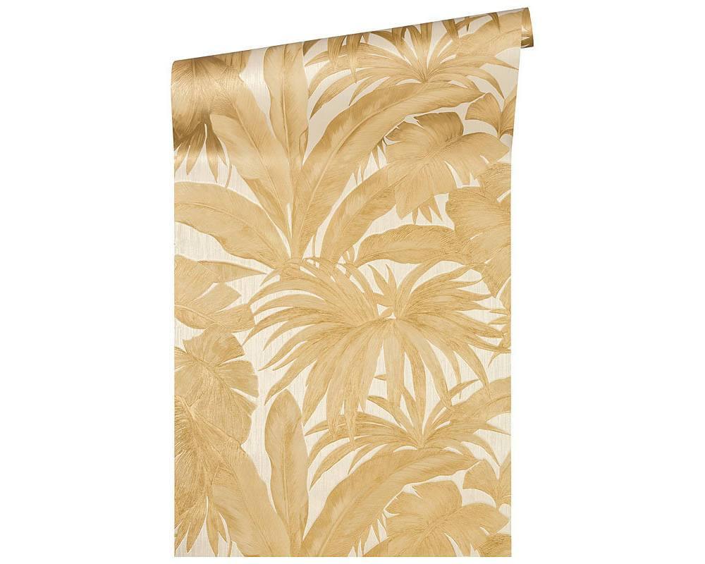 96240-4 Gold Off-white Versace Palm Banana Leaf Wallpaper ...
