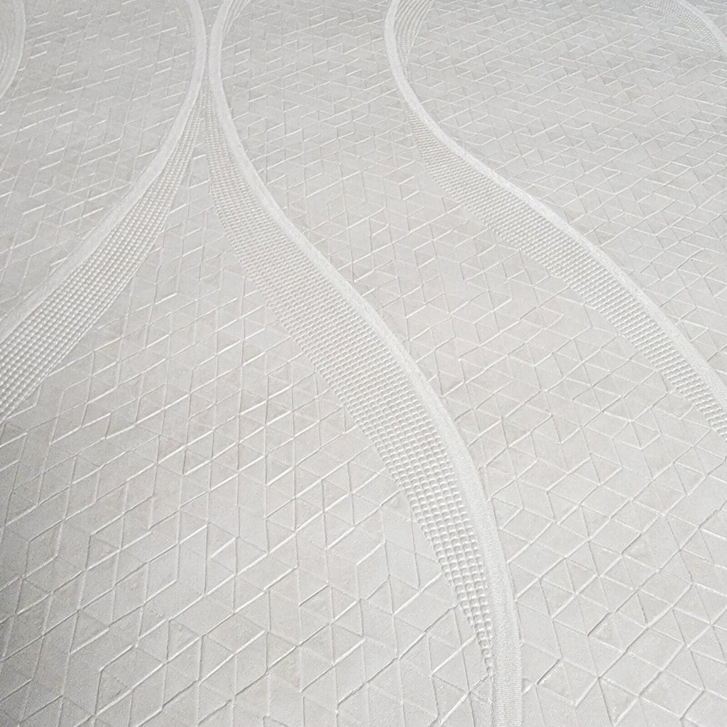 M50008 Contemporary Off white cream tiles wavy lines textured waves mo ...