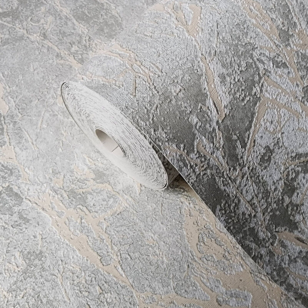 Z3409 Grayish green gold metallic faux plaster stone modern textured w ...