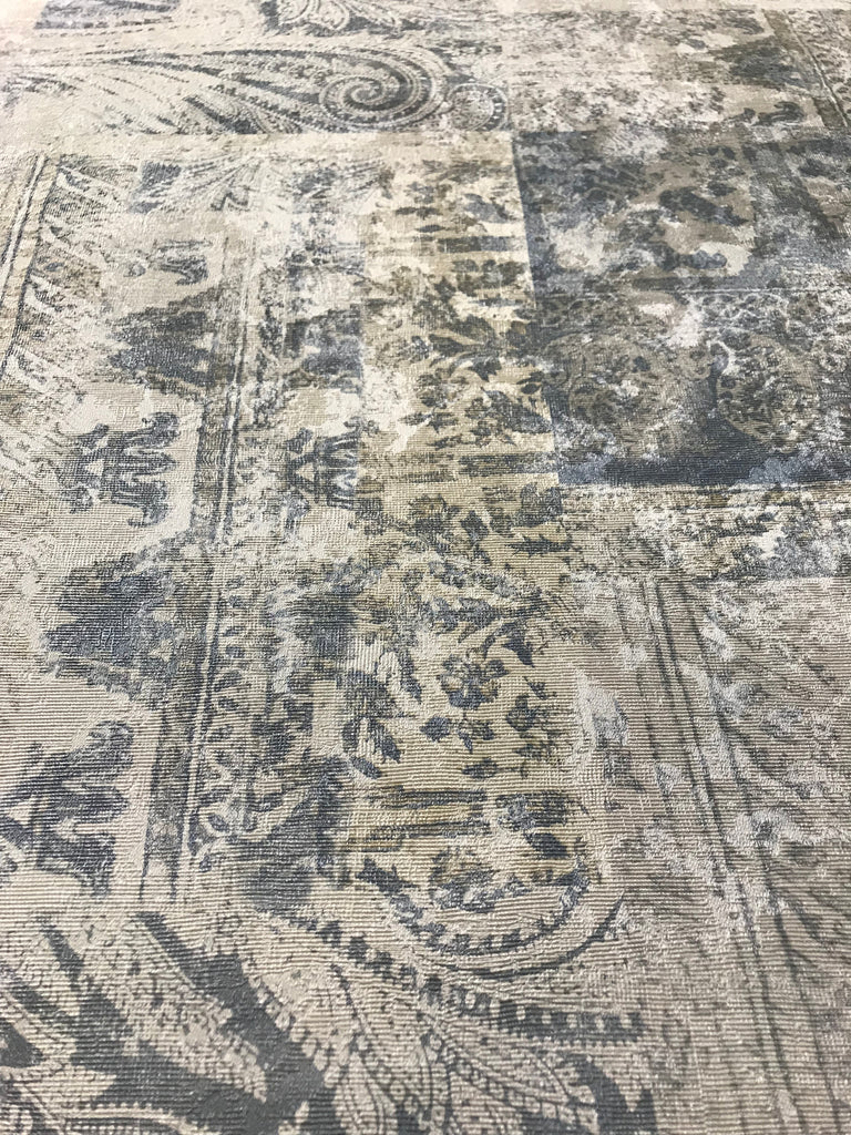 310030 Wallpaper Rustic white Blue faux vintage Rug carpet Textured Mo ...