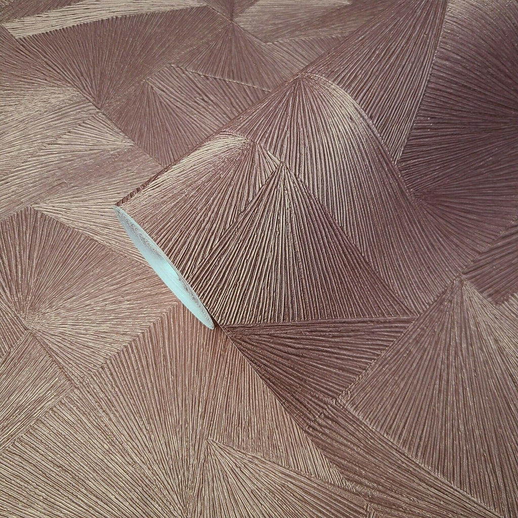 M23004 Geometric Bronze metallic Square textured Wallpaper ...