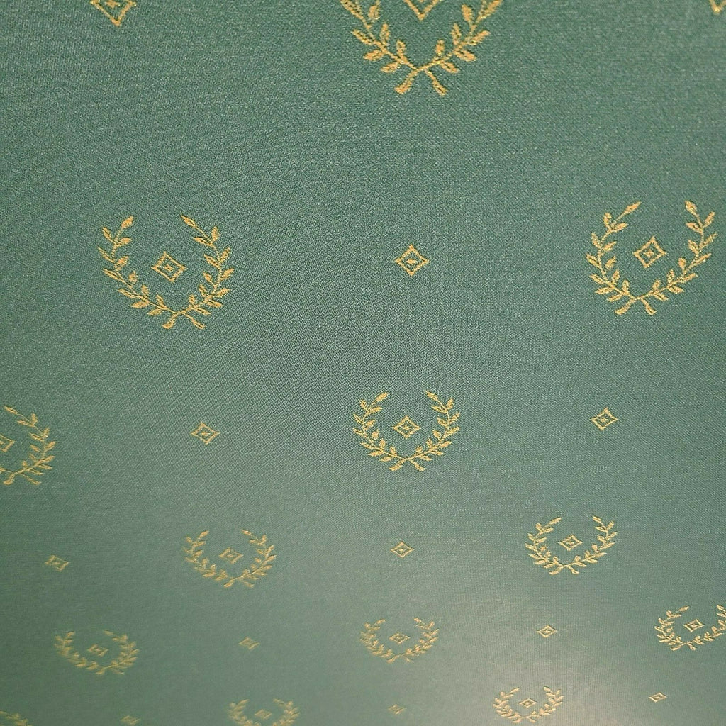M5253 Royal green gold faux fabric textured Baroque Wallpaper ...