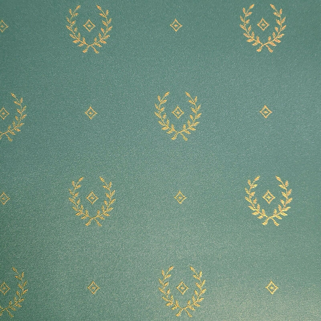 M5253 Royal green gold faux fabric textured Baroque Wallpaper ...