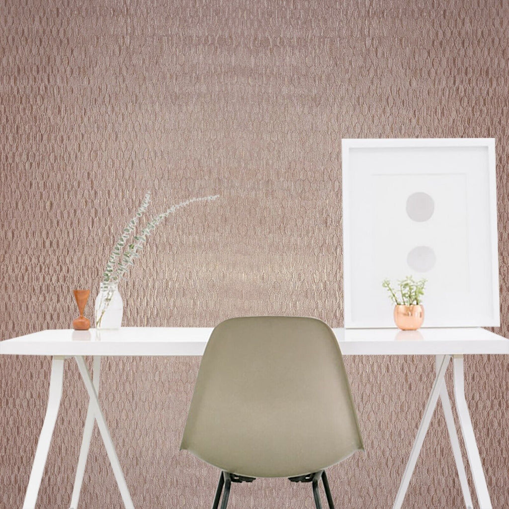 M50036 Modern Copper rose gold metallic fish scale tile pattern textur ...