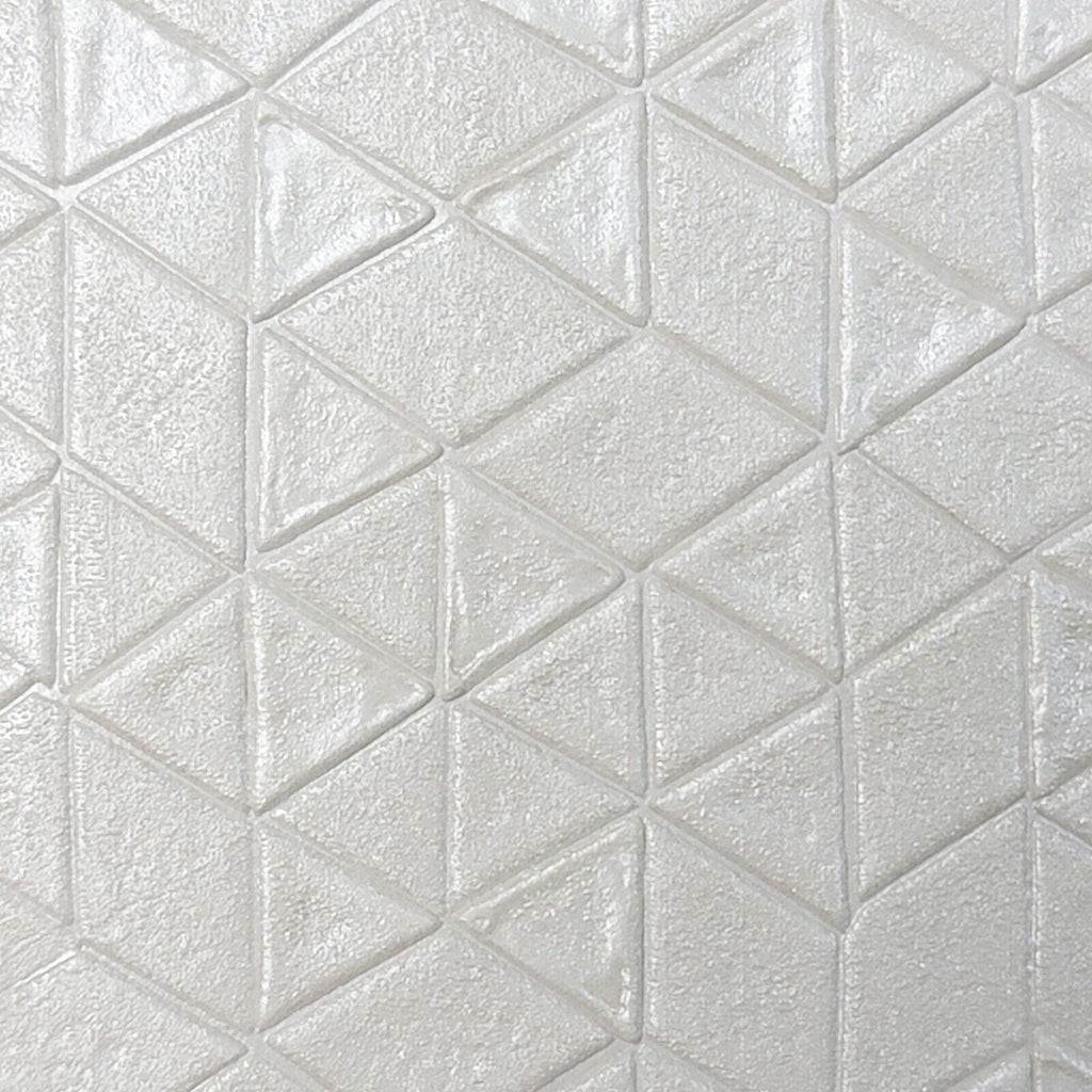 M50007 Modern Cream off white geometric square triangle tiles line tex ...