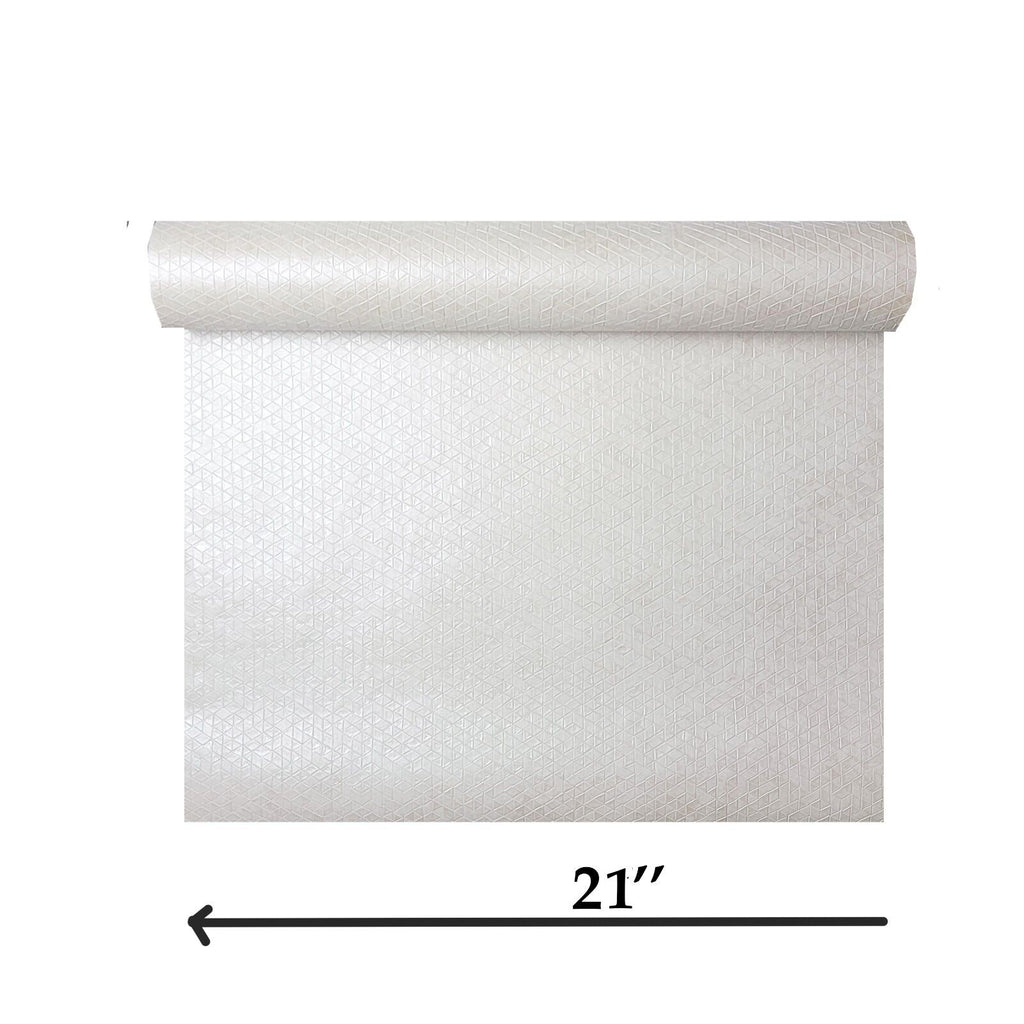 M50007 Modern Cream off white geometric square triangle tiles line tex ...