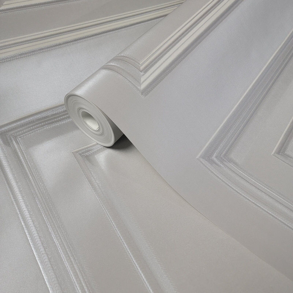 Z21109 Silver metallic Textured plain wallpaper 3D illusion Geometric ...