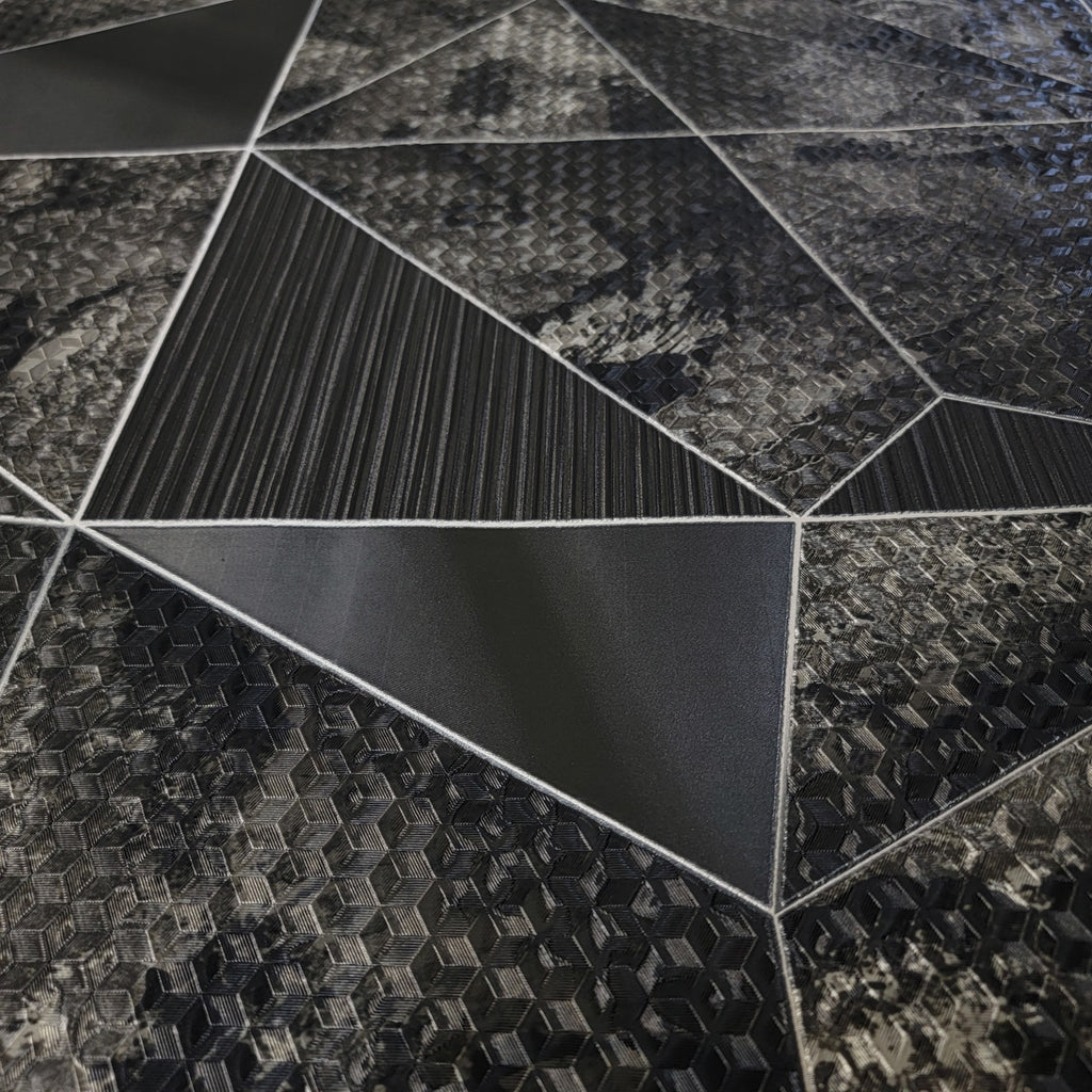 Z90033 LAMBORGHINI 2 Geometric Triangles black gray gold metallic 3d W ...