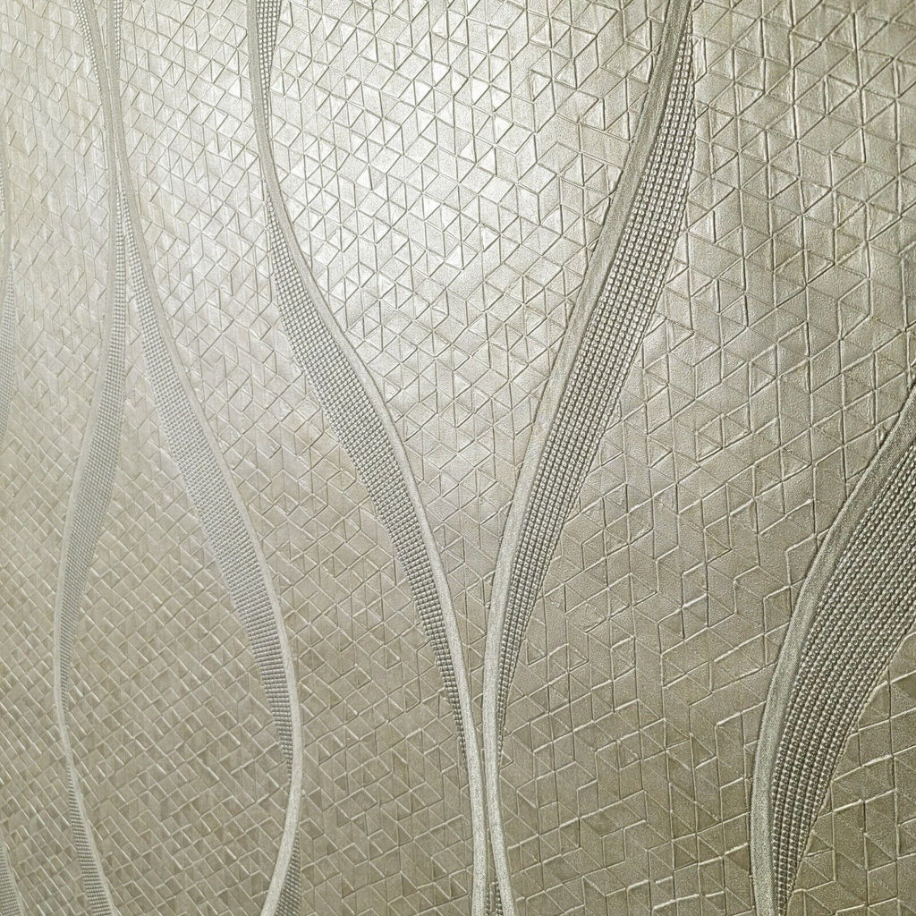 M50005 Triangle geometric Brass metallic tiles wavy lines textured wav ...