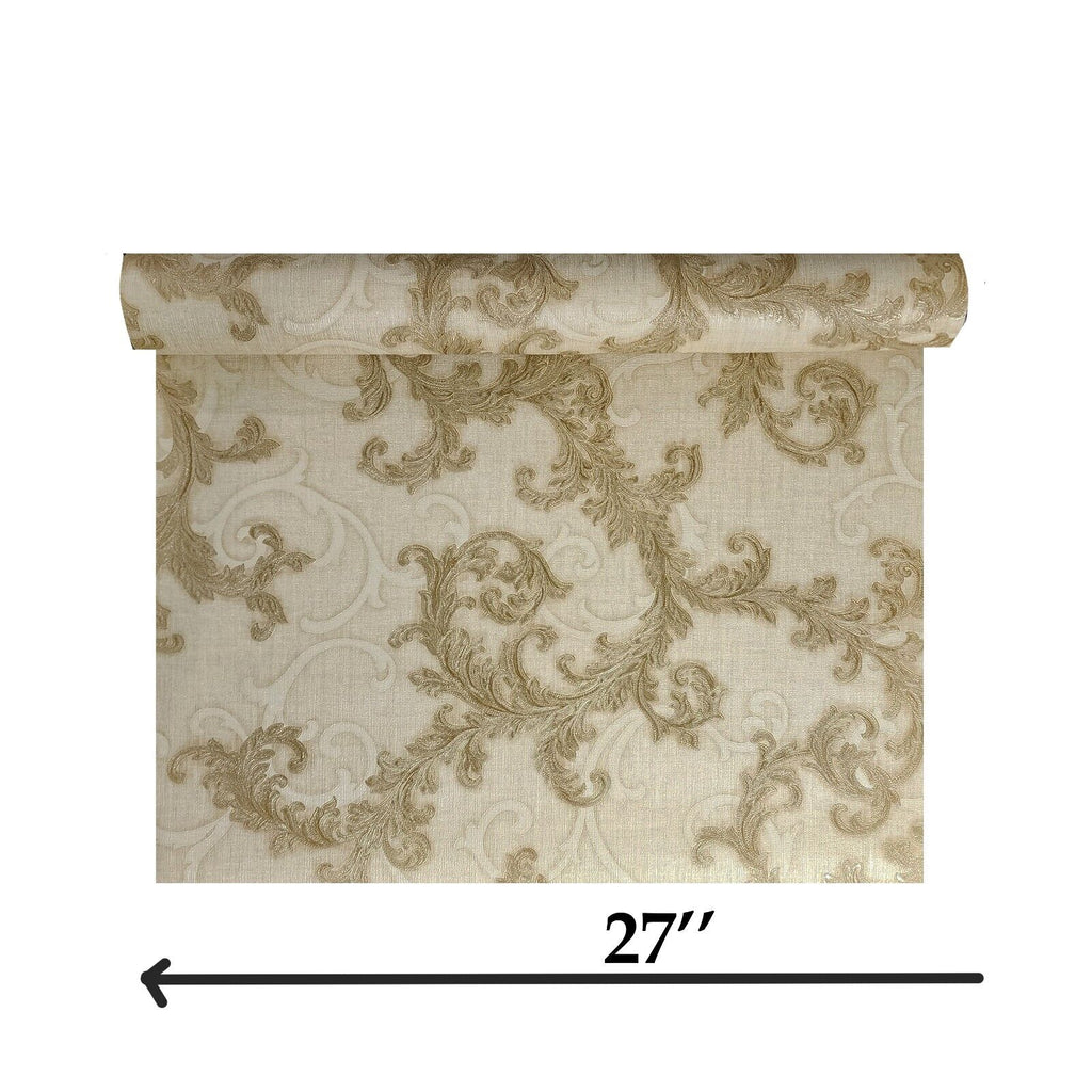 96231-2 Versace Calligraphy Beige Brass Barocco Designer Textured Dama ...
