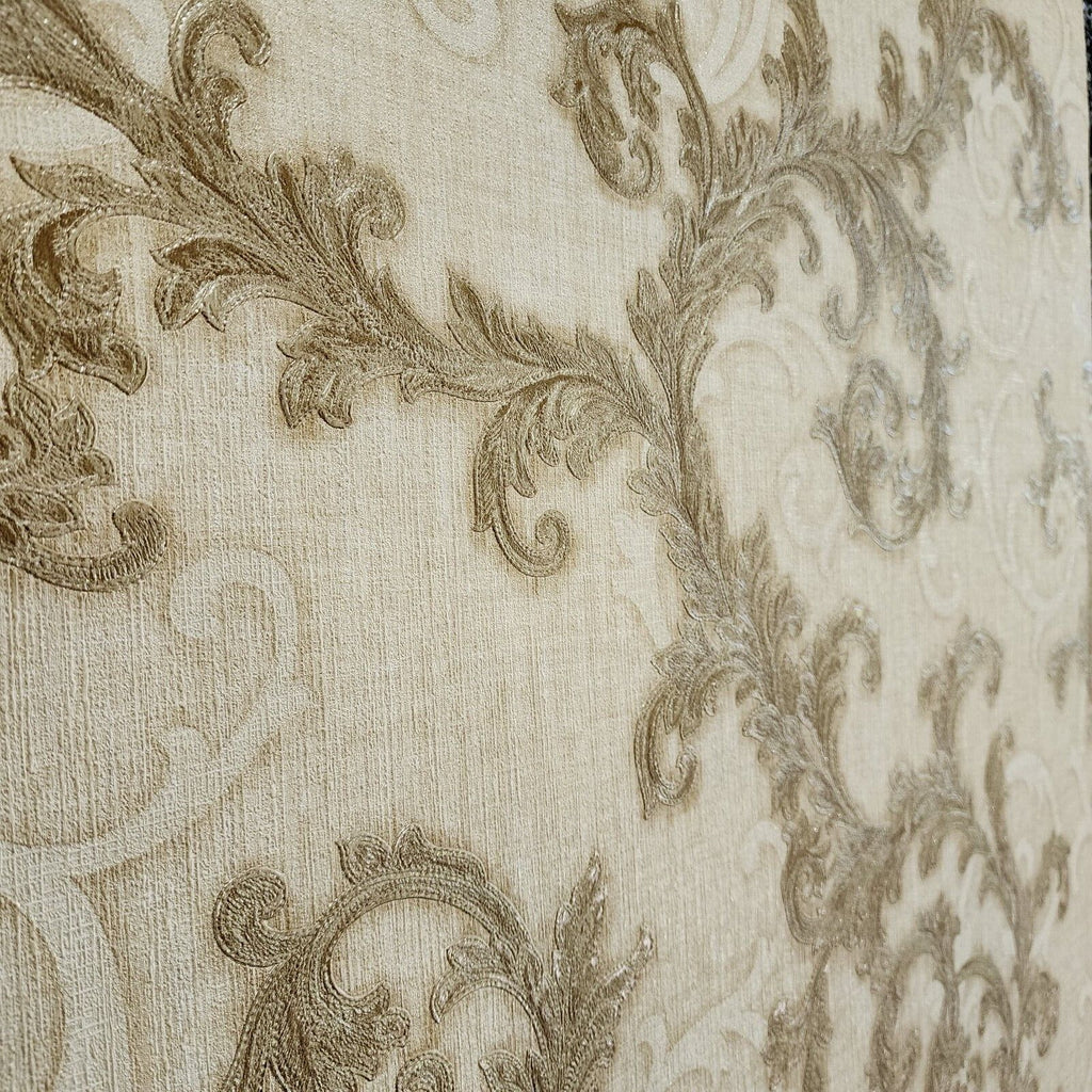 96231-2 Versace Calligraphy Beige Brass Barocco Designer Textured Dama ...