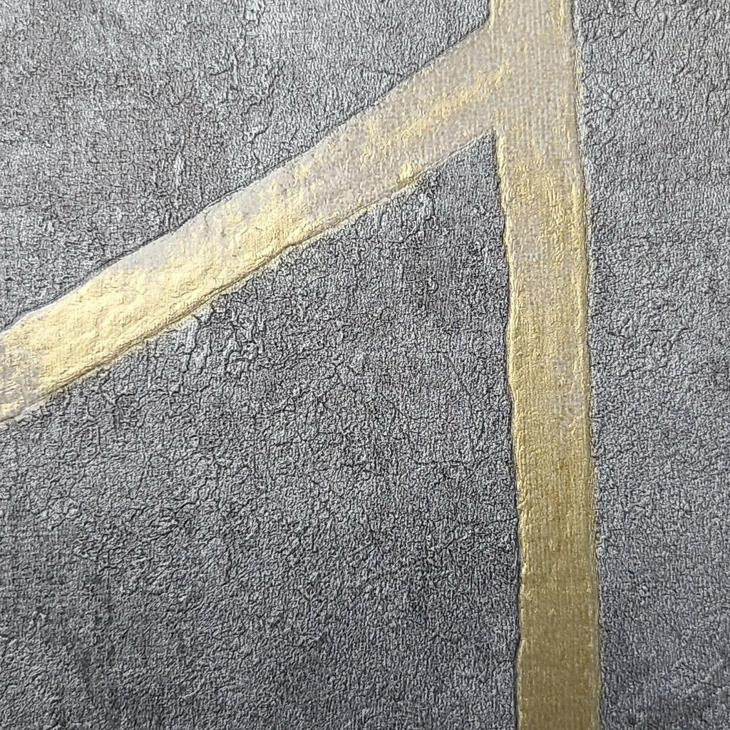 WM36928101 Geometric gray gold metallic faux plaster Wallpaper ...