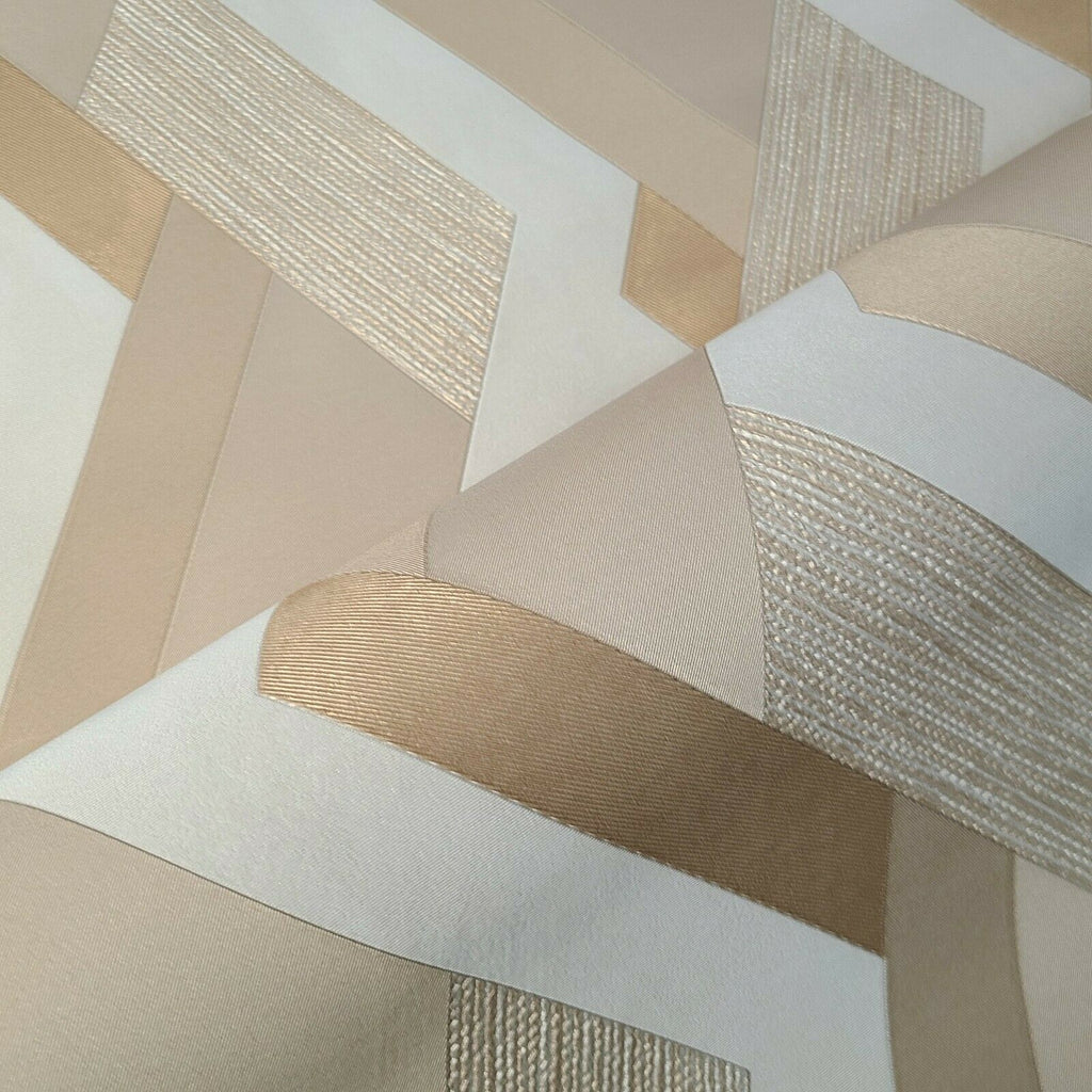 WMJM1006701 Beige tan gold metallic abstract stripes 3D Wallpaper ...