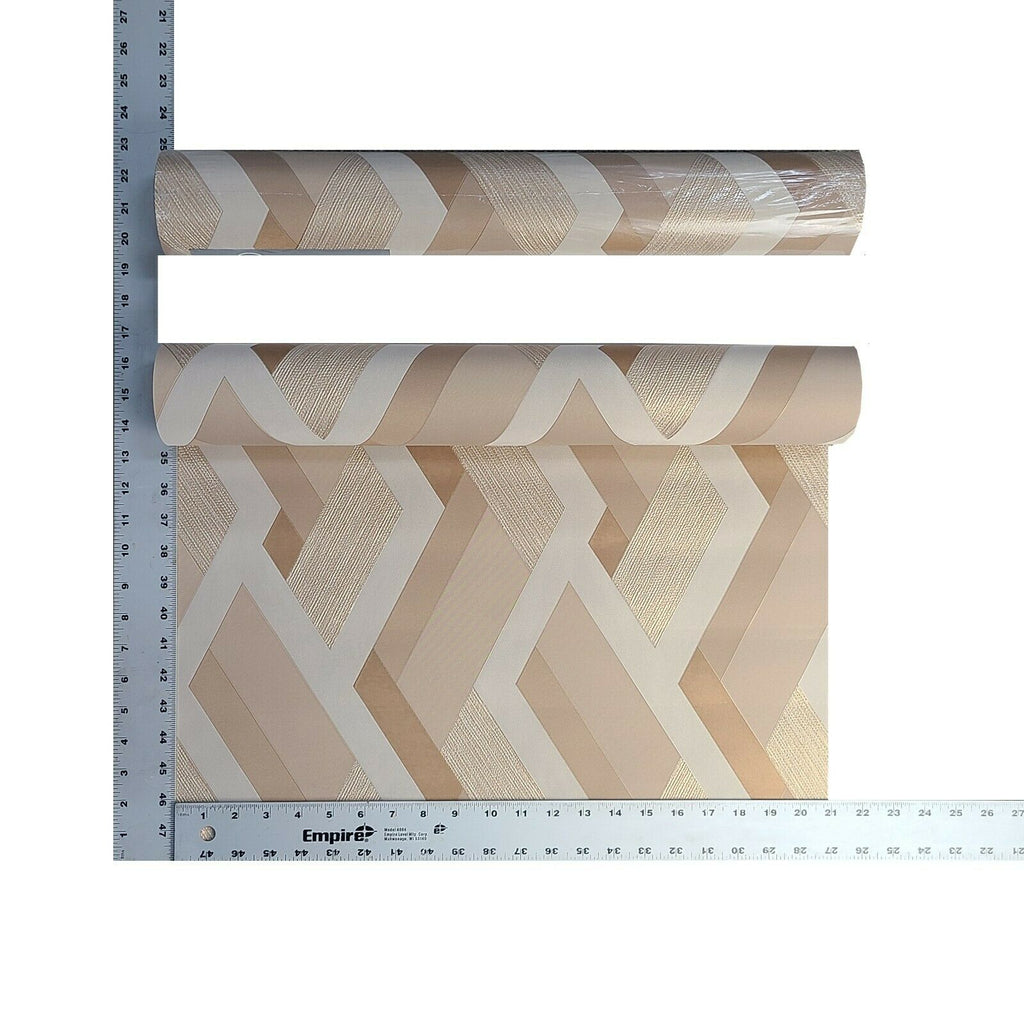 WMJM1006701 Beige tan gold metallic abstract stripes 3D Wallpaper ...