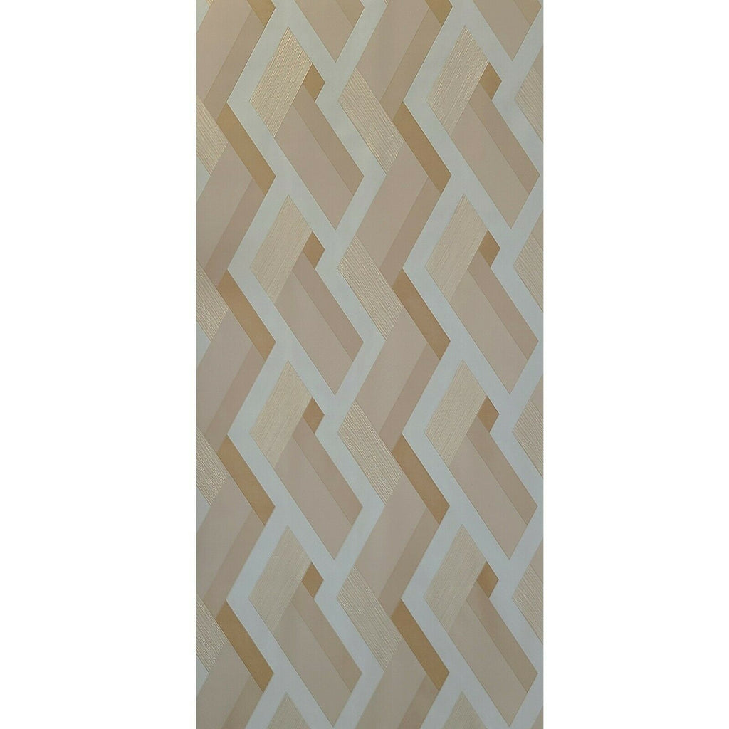 WMJM1006701 Beige tan gold metallic abstract stripes 3D Wallpaper ...
