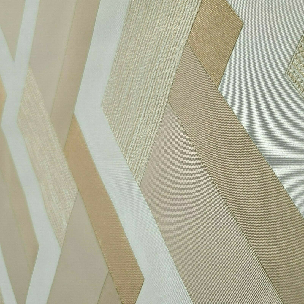 WMJM1006701 Beige tan gold metallic abstract stripes 3D Wallpaper ...