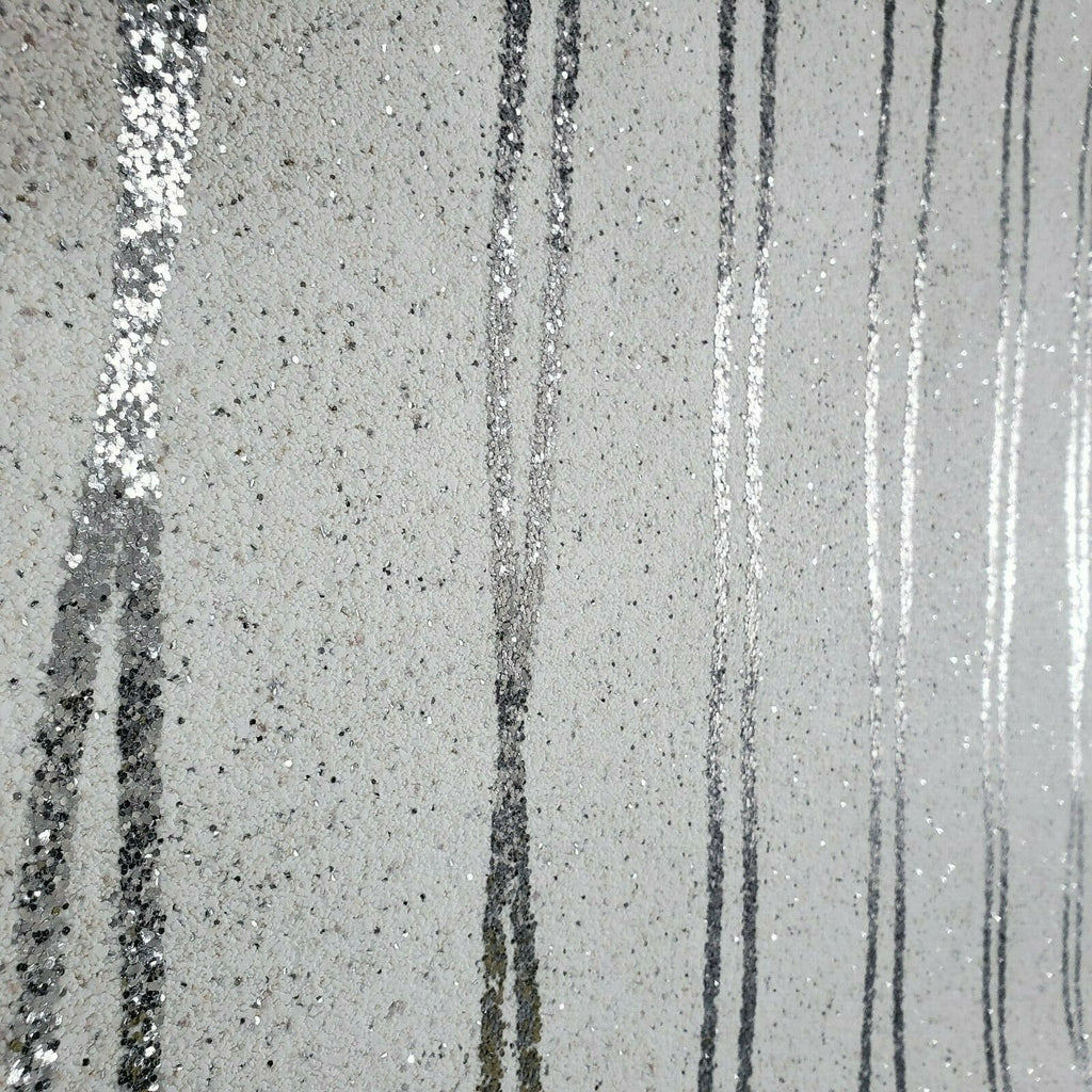 X3051 White Mica vermiculite stone ripple wave glitter silver Wallpape ...