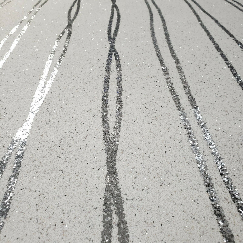 X3051 White Mica vermiculite stone ripple wave glitter silver Wallpape ...