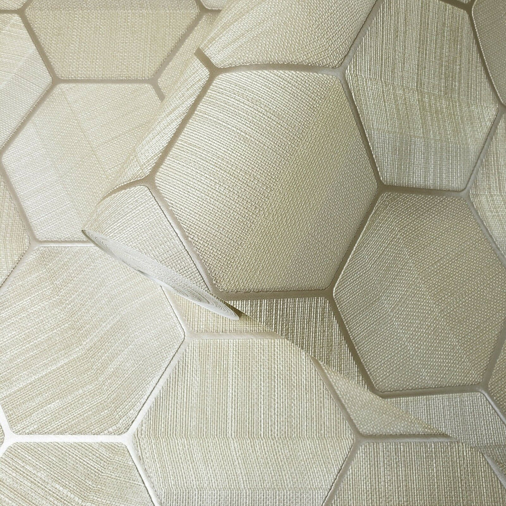 Z44805 Lamborghini Hexagon Feature Yellow Gold Metallic textured Wallp ...