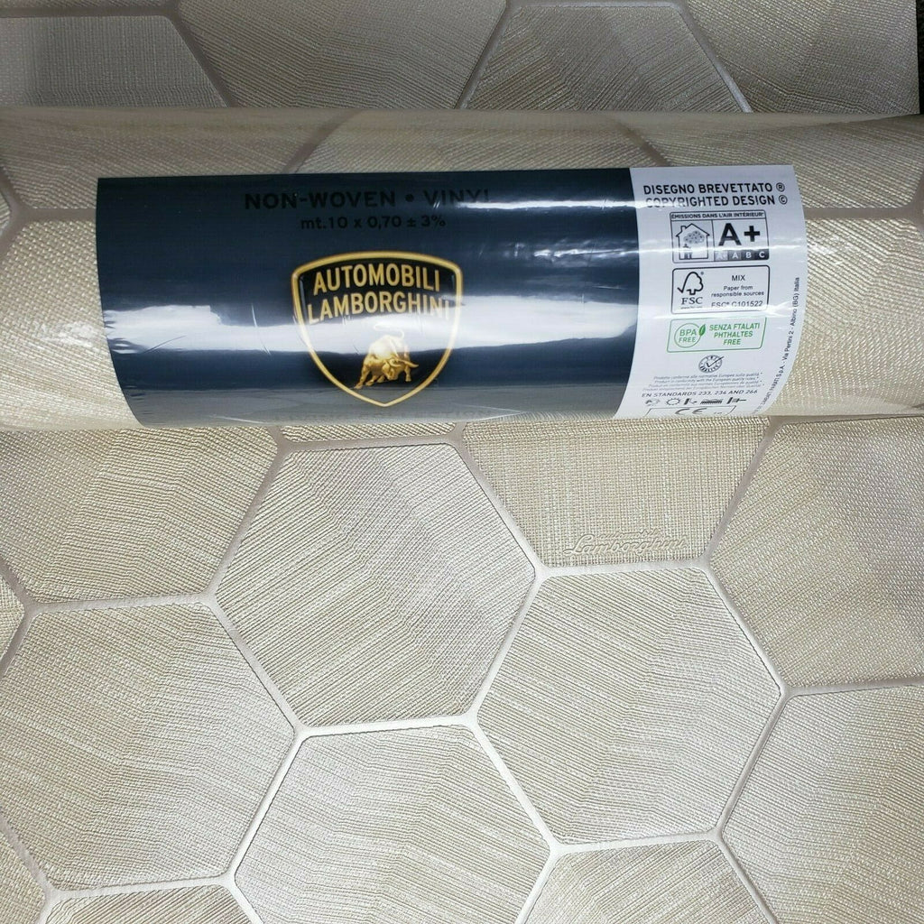 Z44805 Lamborghini Hexagon Feature Yellow Gold Metallic textured Wallp ...