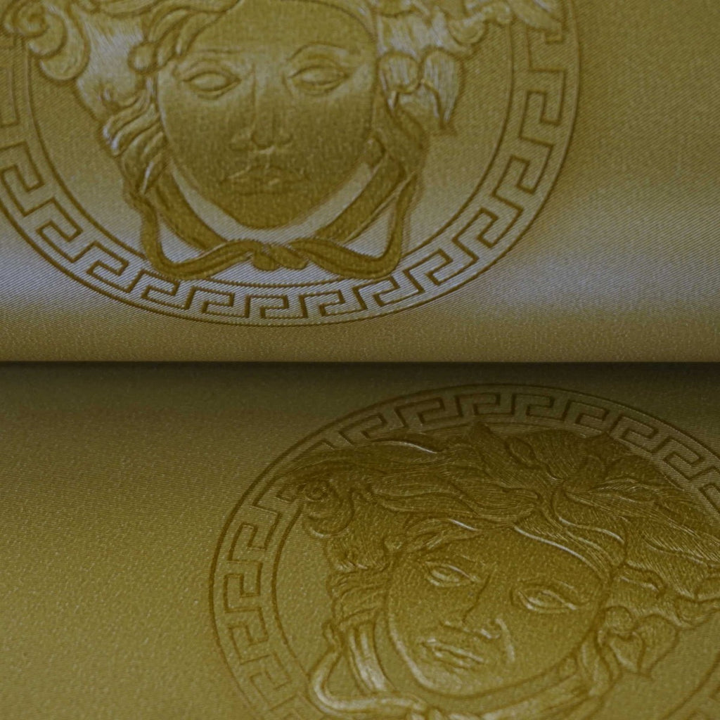 34862-4 Versace Medusa Face Vanitas Motif Gold Textured Wallpaper ...