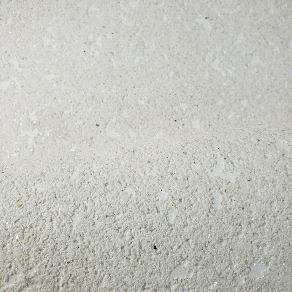 K901 White Cream Chip Stone Real Natural Mica Textured Wallpaper Plain ...