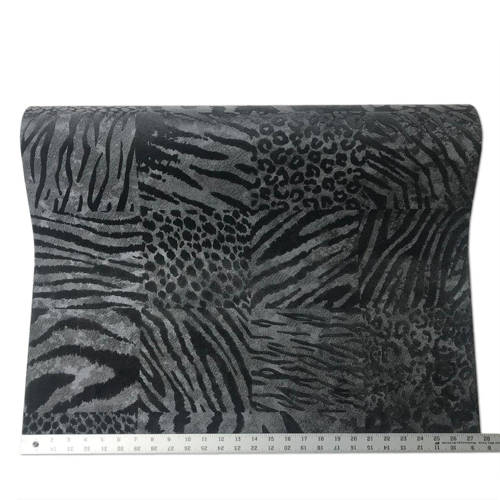 115013 Flocking Gray Black Flock Animal Tiger Cheetah Leopard Zebra Fu – wallcoveringsmart