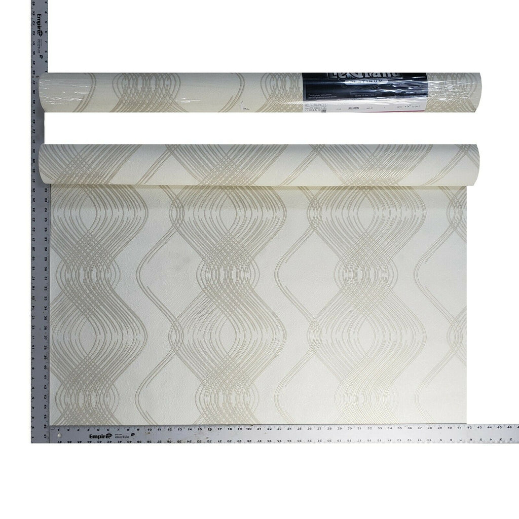 8602-05 Slavyanski yellow cream gold metallic textured wave lines Wall ...